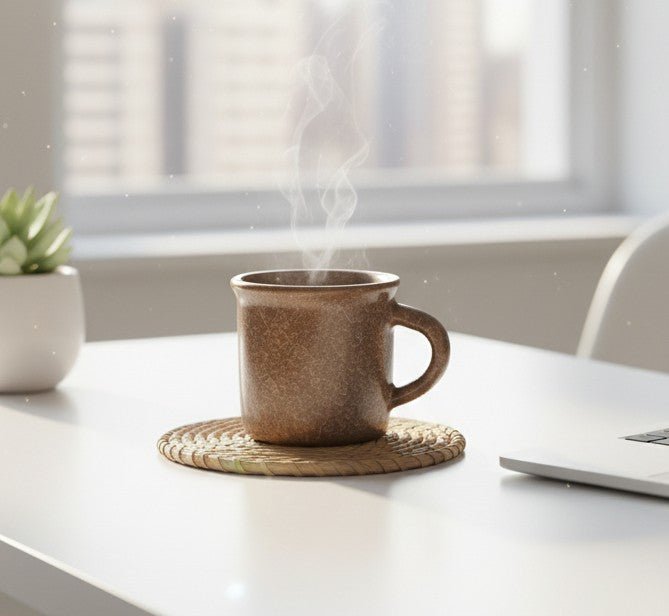 AKDC 100ml Brown Ceramic Mug – Rustic Small Coffee Cup for Daily Hot B ...