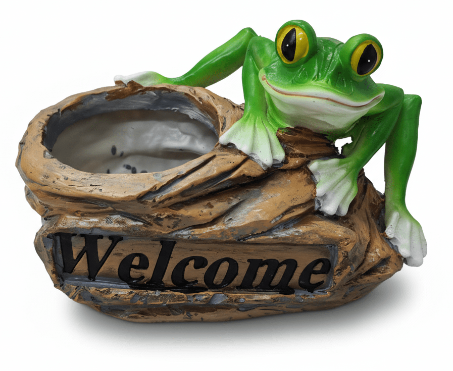 AKDC Polyresin Frog with Welcome Board Decorative Showpiece – Playful ...