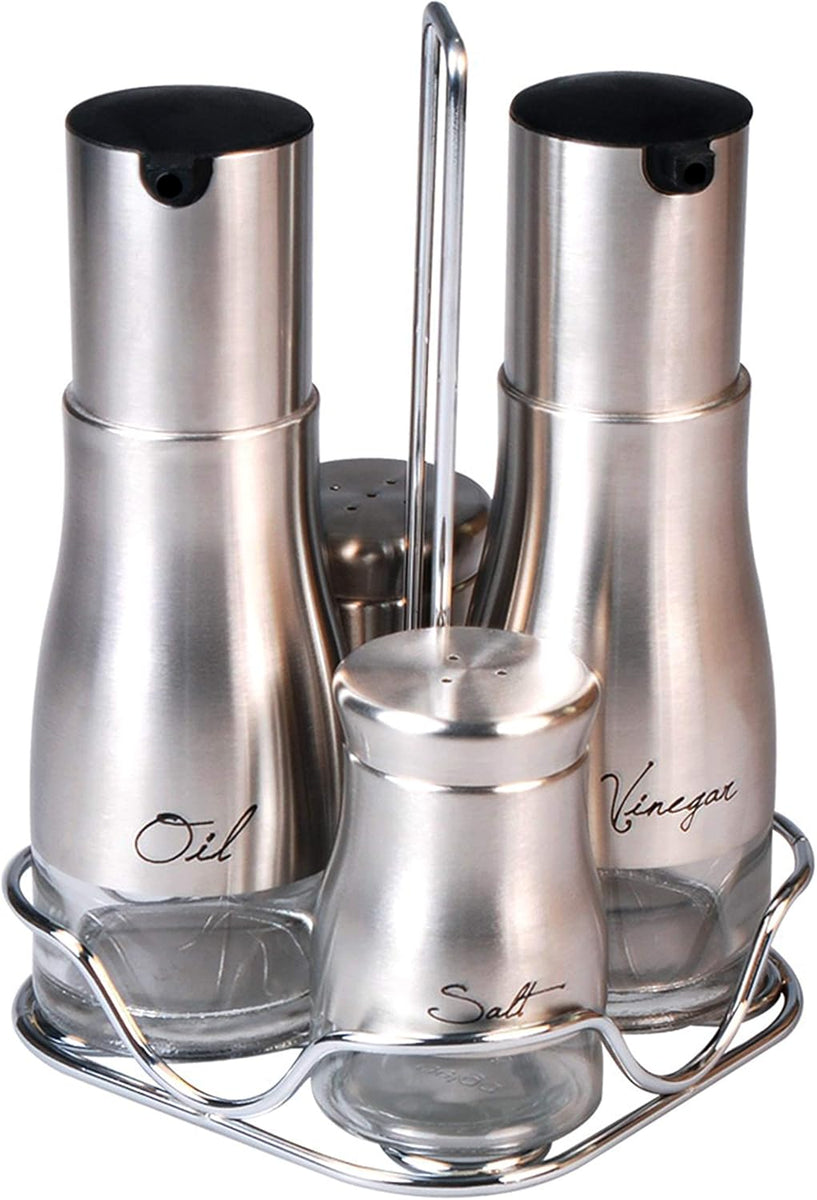 CUSINE ART Glass Shakers and Oil Bottle 4pcs Set, Oil Bottle-300ml*2 ...