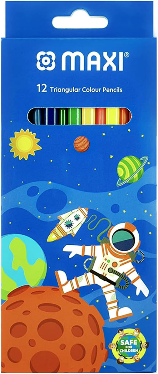 Maxi Triangular Colour Pencils 12 Colour In A Cardboard Box – Al ...