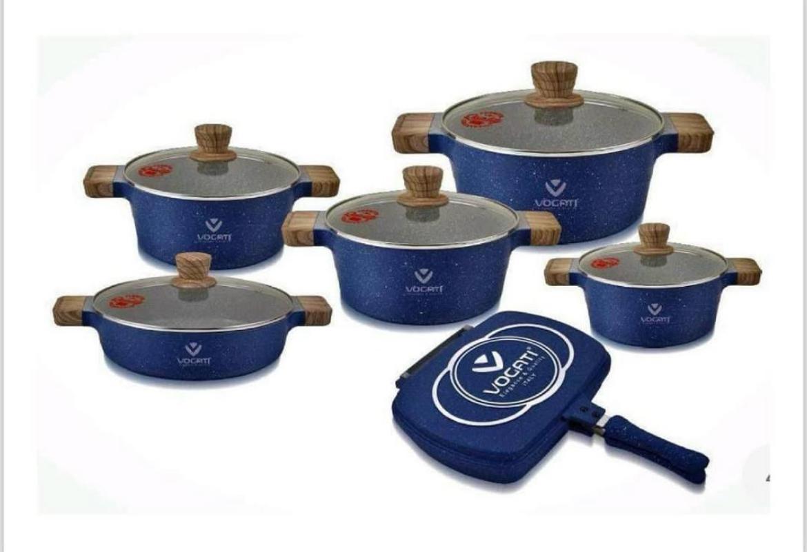 VOGATI 12pcs Granite Die-Cast Cookware Set, Casserole with Lid-20cm, 2 ...